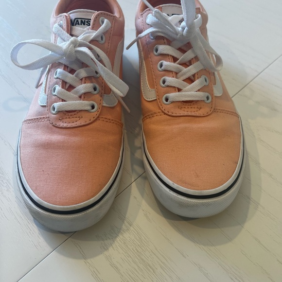 Vans | Shoes | Womens Vans Coral Canvas Sneakers With White Laces 95 ...